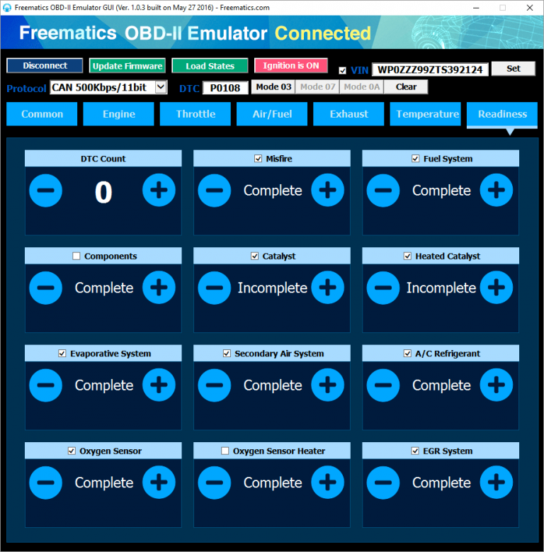 Freematics – Freematics OBD-II Emulator GUI